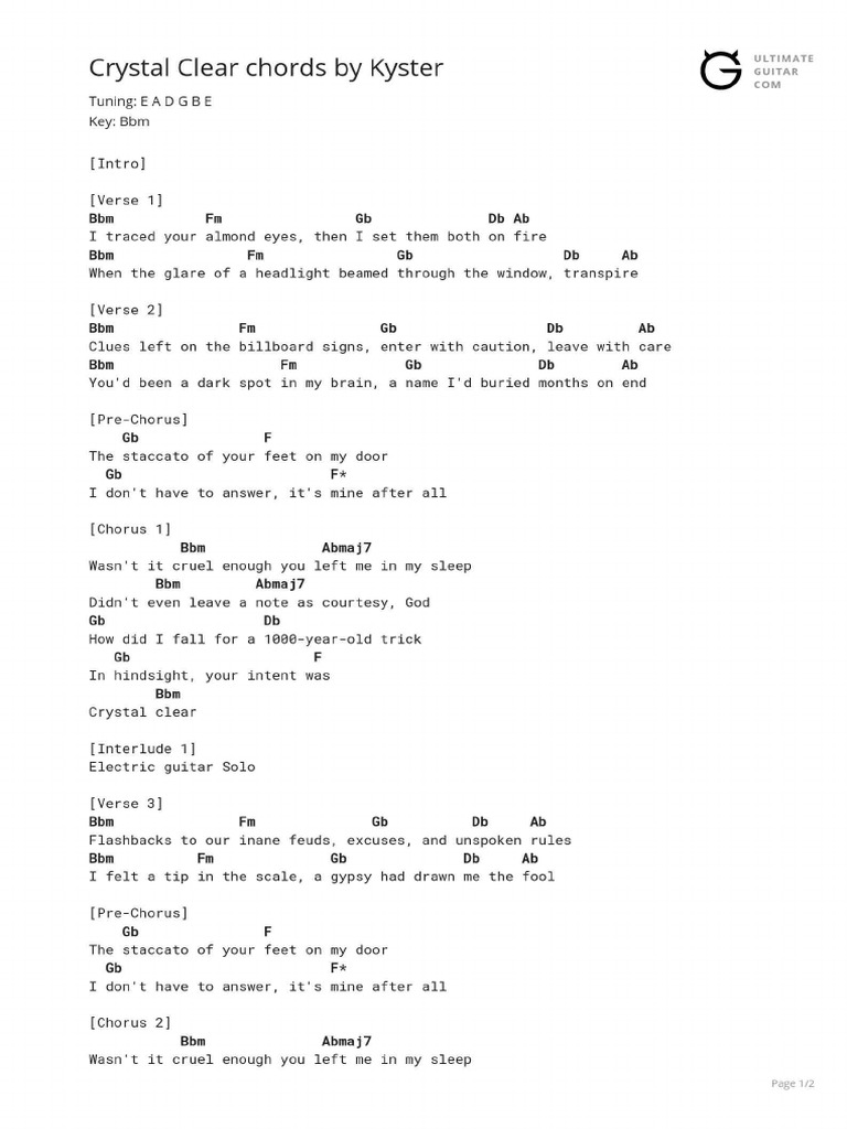 Crystal Clear Chords | PDF