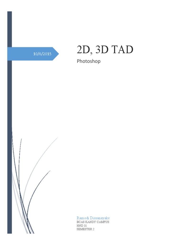 2D, 3D Tad 2 | PDF | Image Editing | Imaging