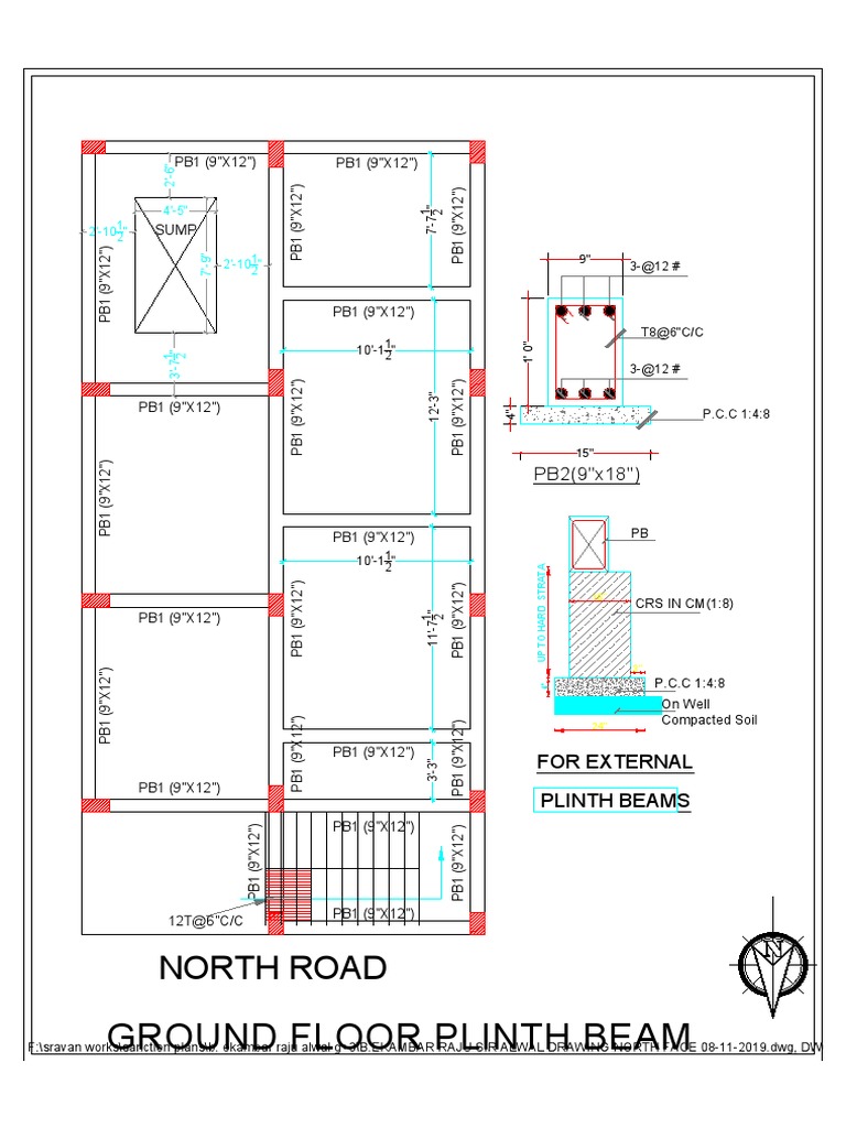 B.ekambar Raju Sir Alwal Plinth Beam Drawing | PDF