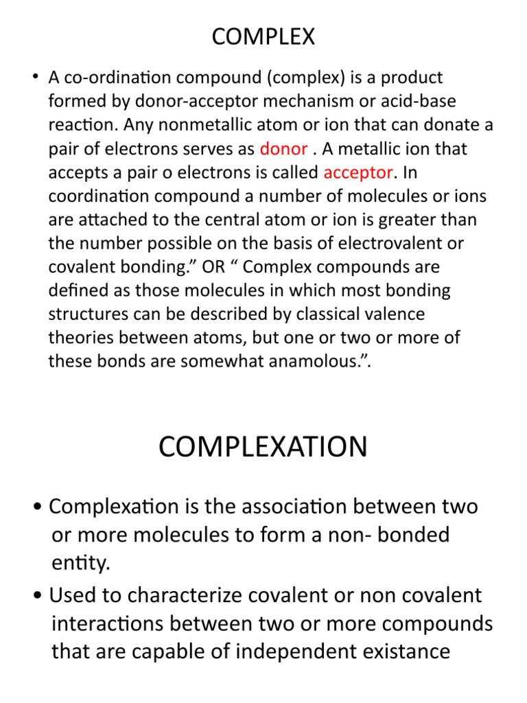 COMPLEXATION | PDF | Coordination Complex | Chelation