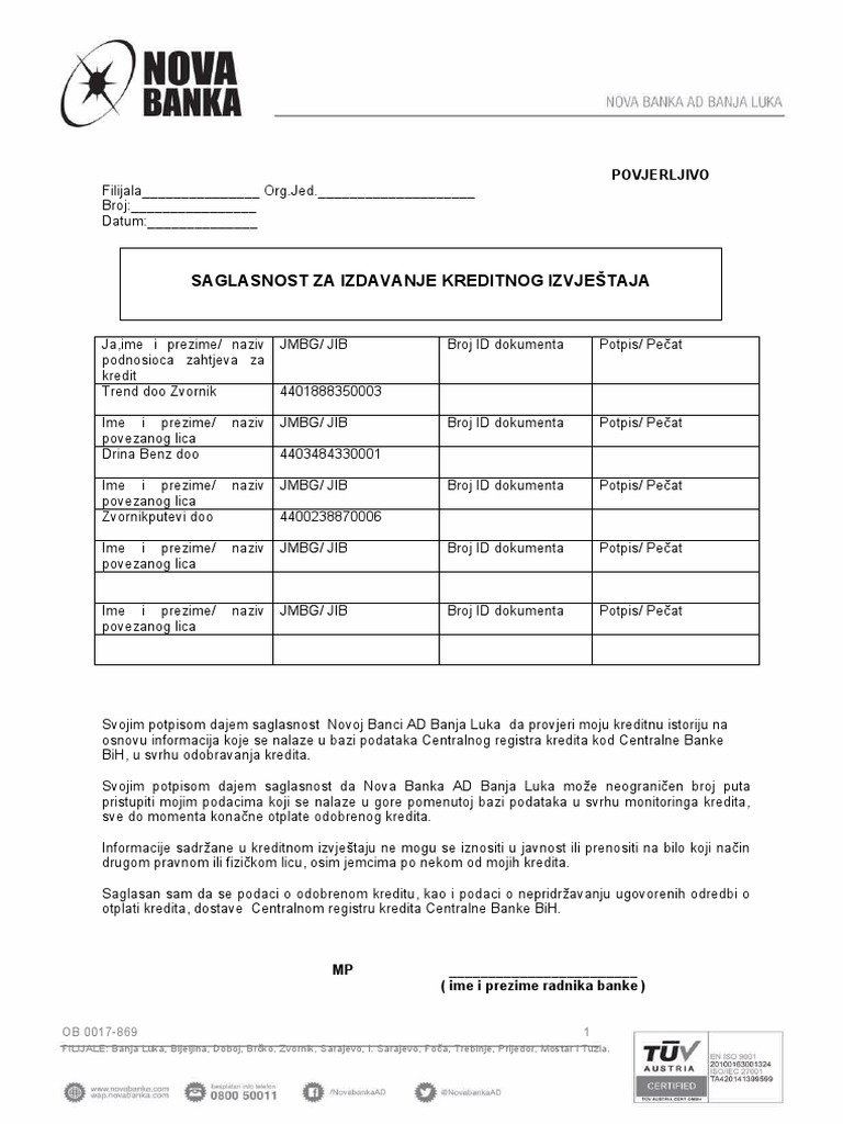 CRK Saglasnost Za CRK 2-16032020 | PDF