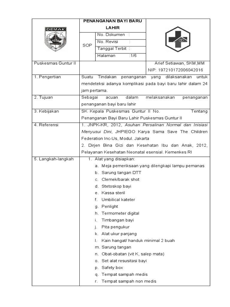 Sop Penanganan BBL | PDF