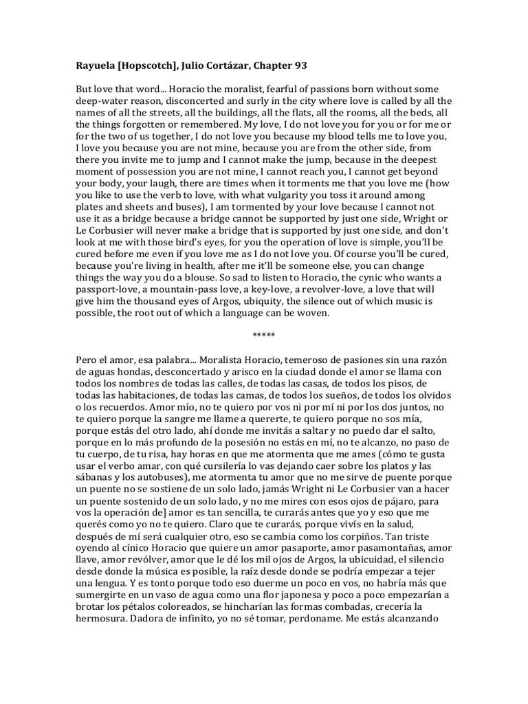 Rayuela Chapter 93 | PDF