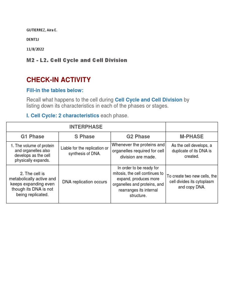 M2-L2-Cell Cycle and Cell Division | PDF | Mitosis | Meiosis