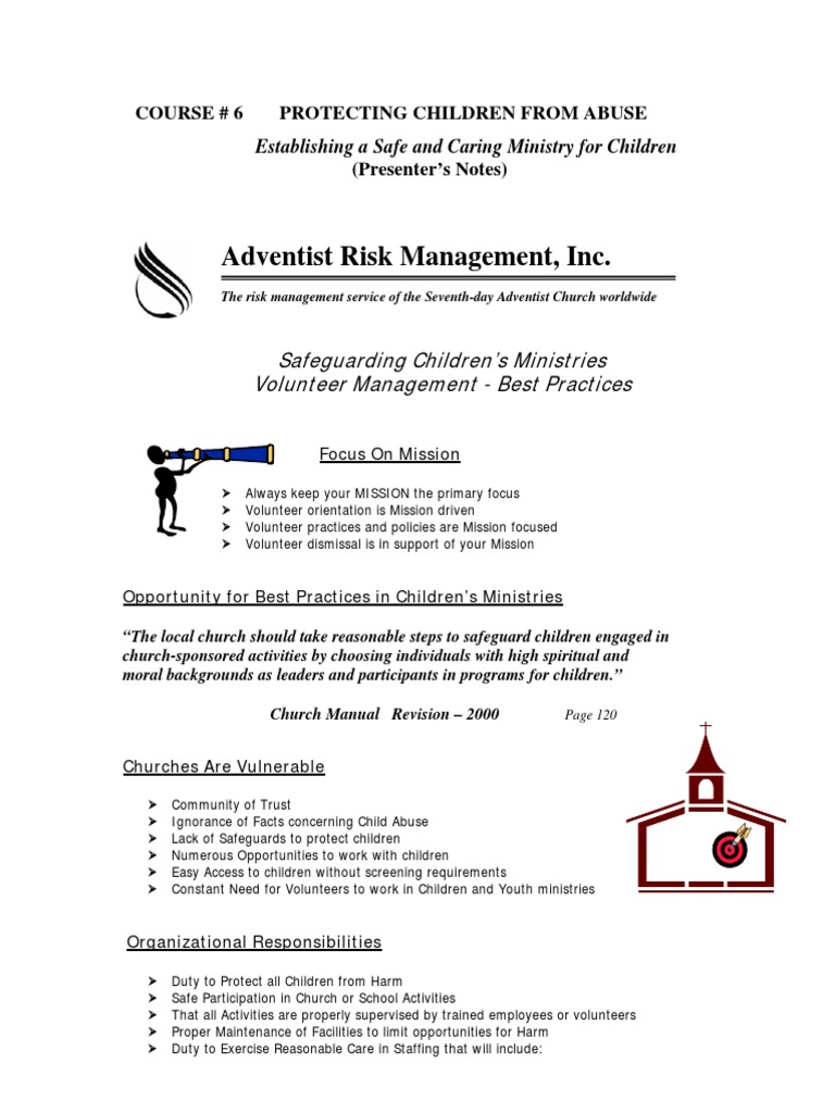 Child Protection in Church Ministries | PDF | Volunteering | Risk ...