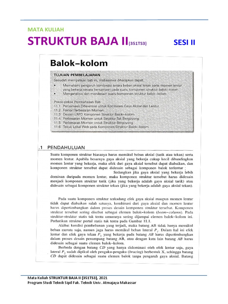 STRUKTUR BAJA II Sesi II 2021 | PDF