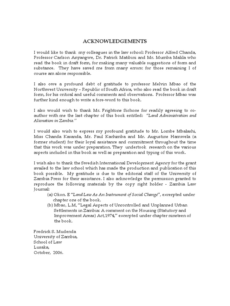 (Mudenda Land Law | PDF | Equity (Law) | Common Law