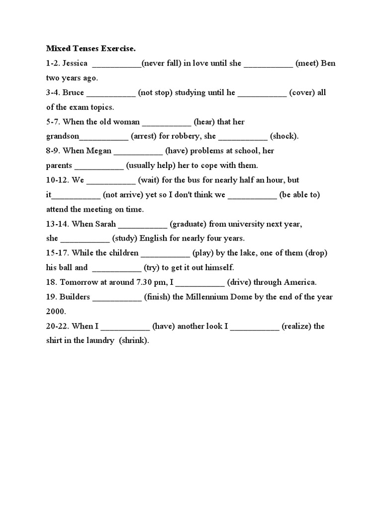 Exercise - Mixed Tenses | PDF