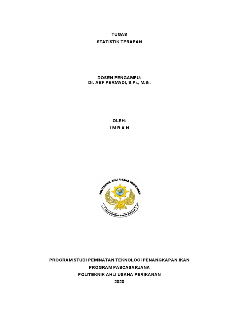 Imran - Tugas Statistik Dr. Aef Permadi | PDF
