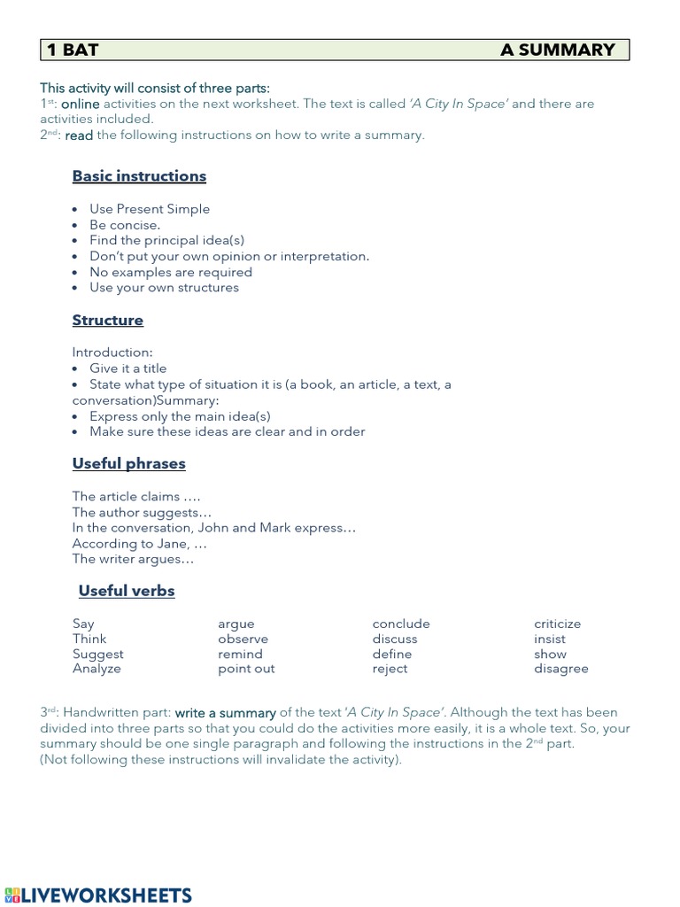 Summry Writing Strategies | PDF