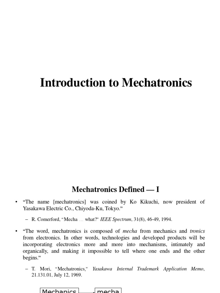 Mekatron01-Introduction To Mechatronics | PDF | Machines | Simulation