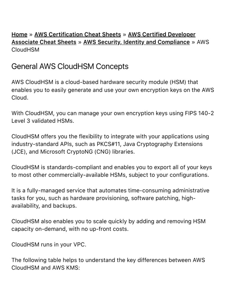 8.6-AWS CloudHSM - Digital Cloud Training | PDF | Art | Computers