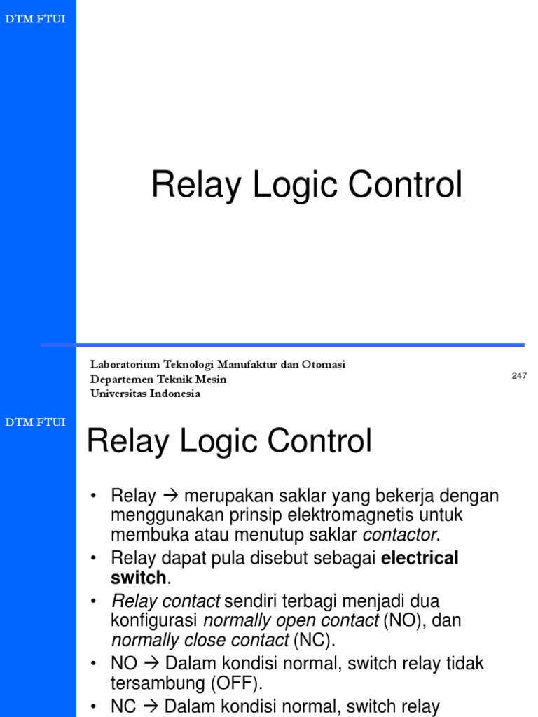 Mekatron13-Relay Logic Control | PDF