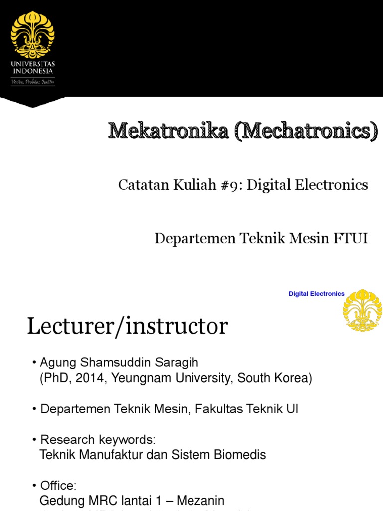 Mekatronika - Lec 9 - Digital Electronics | PDF | Komputer