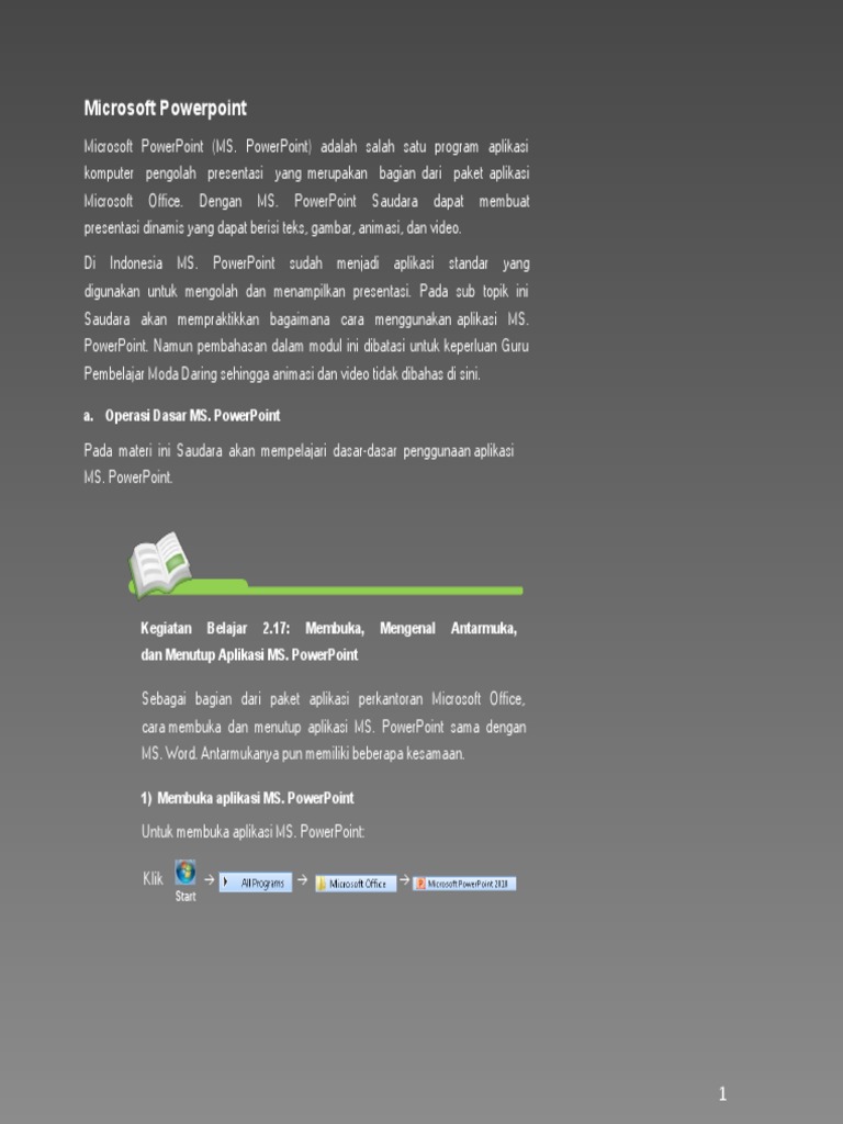 Panduan Dasar MS PowerPoint | PDF