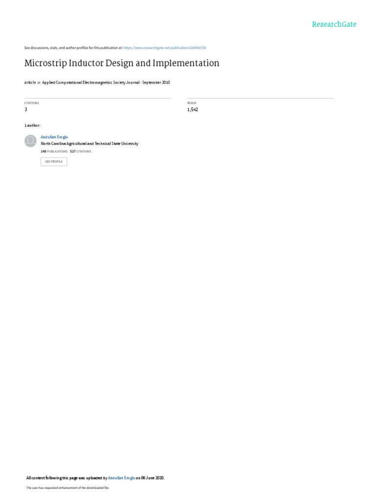 Microstrip Inductor Design and Implementation | PDF | Inductor | Inductance