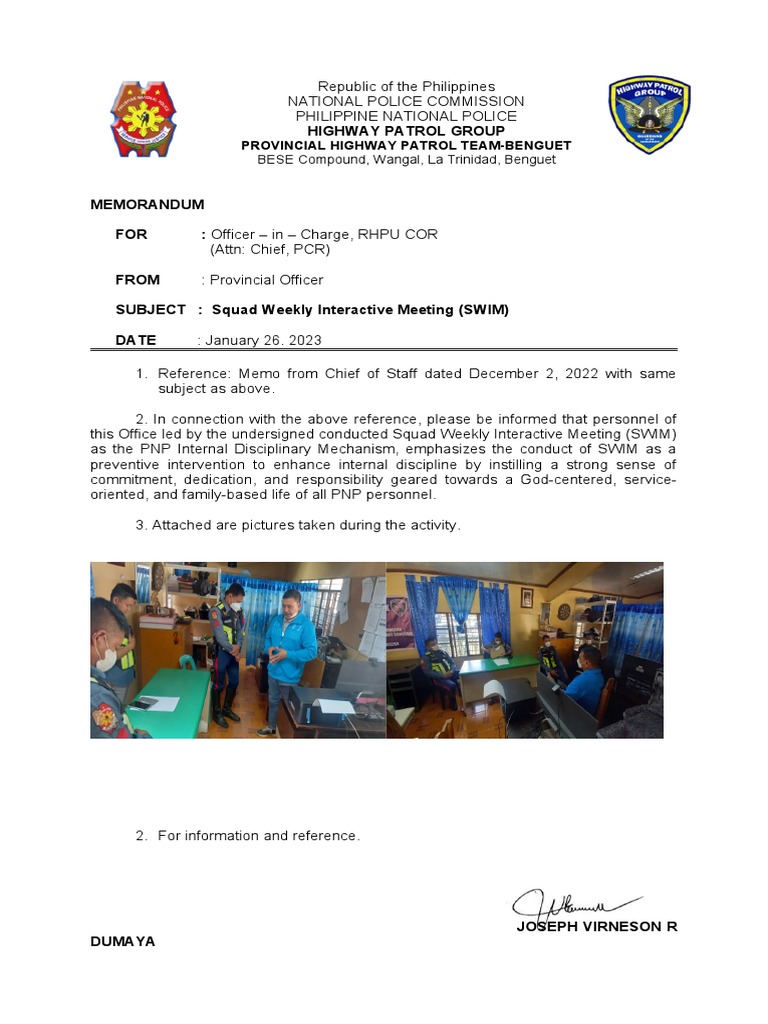 PNP Benguet Squad Weekly Meeting | PDF