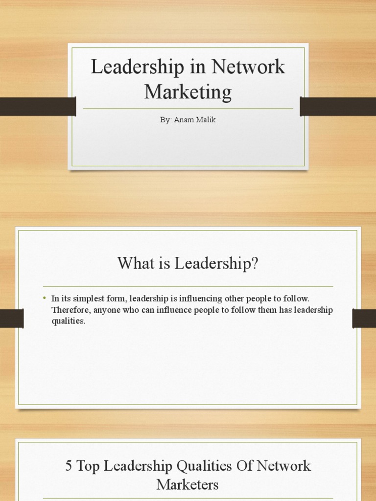 Leadership in Network Marketing | PDF
