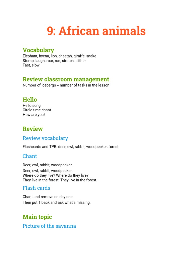 African Animal Activities Guide | PDF
