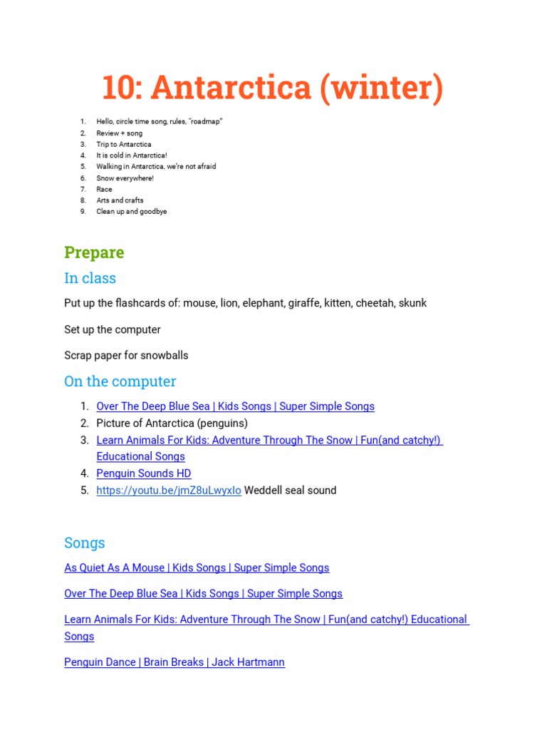 ESL Lesson Plan: Antarctica | PDF | Penguin | Pinniped