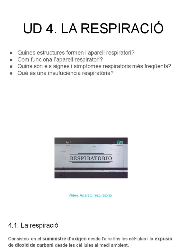UD3 La Respiració | PDF