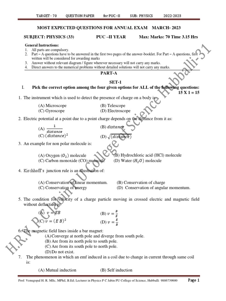 Most Expected Questions-2023 | PDF | Science & Mathematics