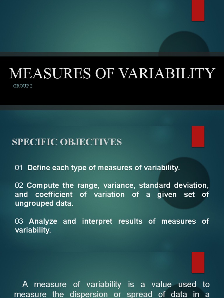 MEASUREs OF VARIABILITY 1 | PDF | Variance | Coefficient Of Variation