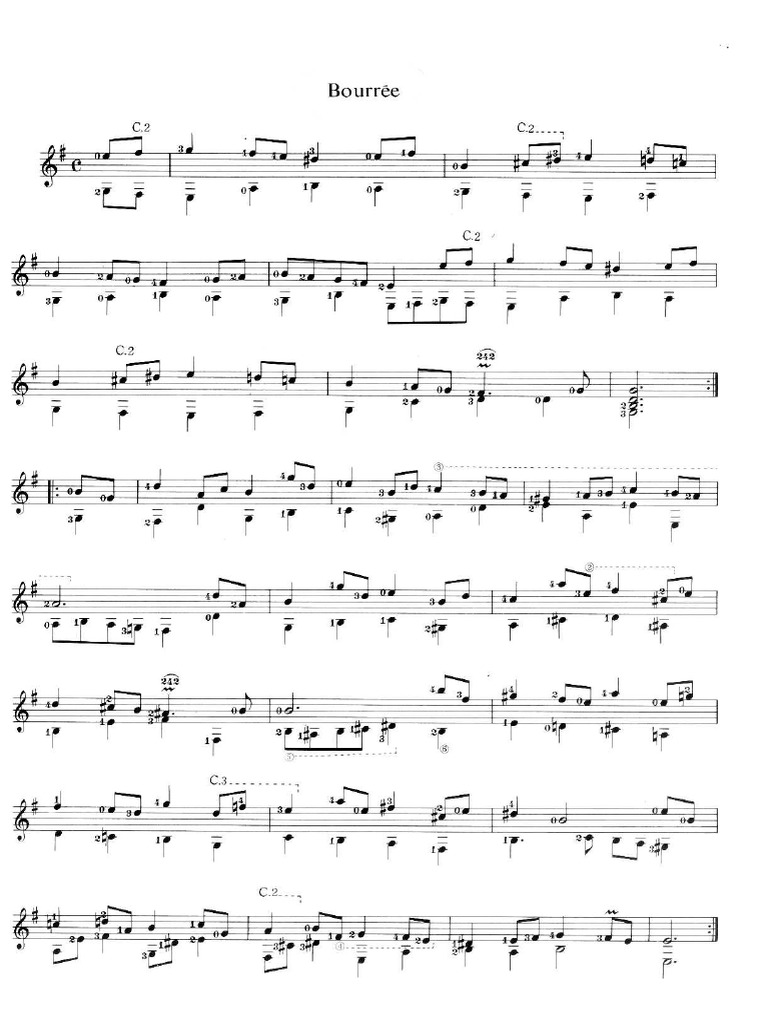 Bouree BACH Guitare | PDF