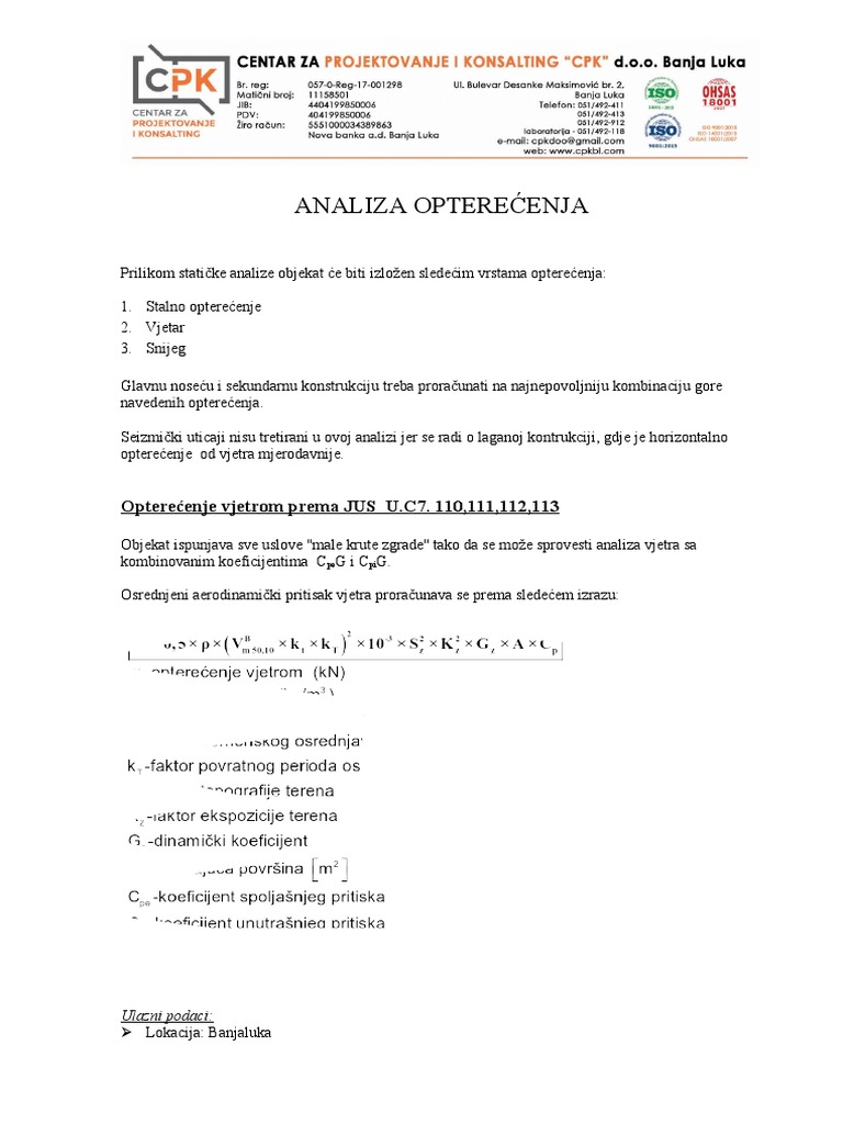 02 Analiza Opterećenja. | PDF