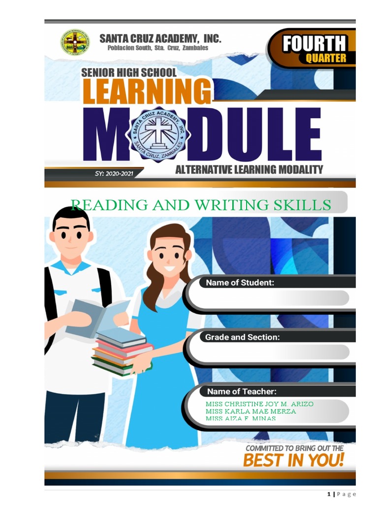 Reading and Writing Skills - Q4 - Module2 - Arizo - Final | PDF | Thesis | Books