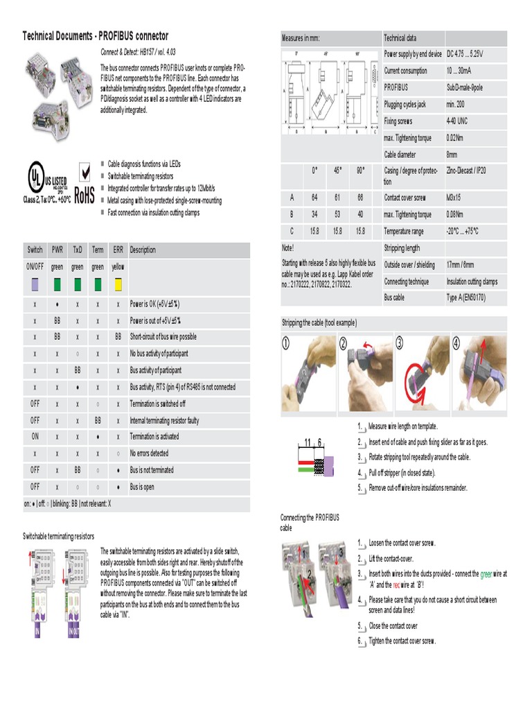 PROFIBUS Connector Technical Guide | PDF