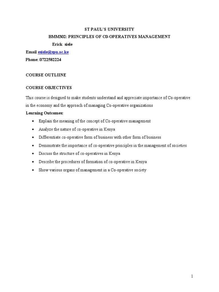 BMM302 Principles of Co-Operative Management | PDF | Cooperative ...