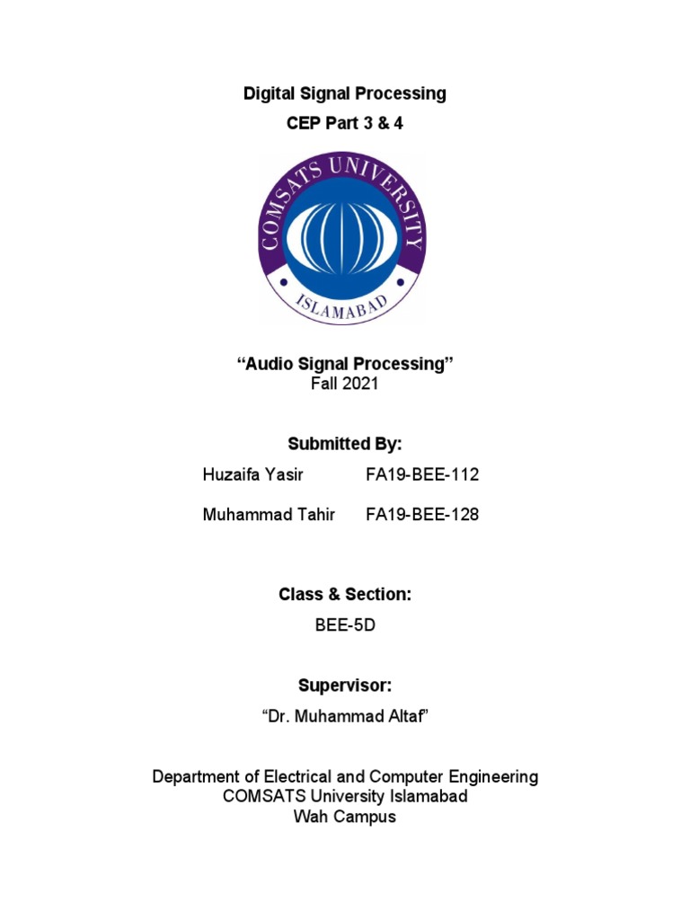 DSP CEP Part3&4 | PDF | Filter (Signal Processing) | Digital Signal Processing