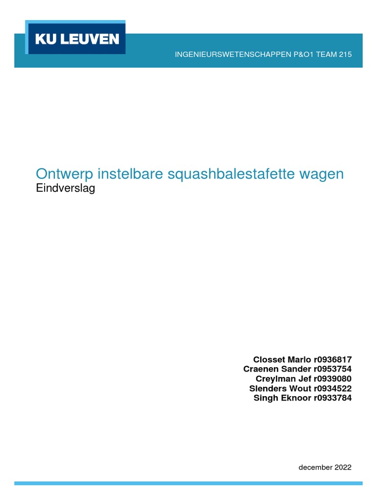 Technisch Wetenschappelijk Verslag Team 215 2 | PDF