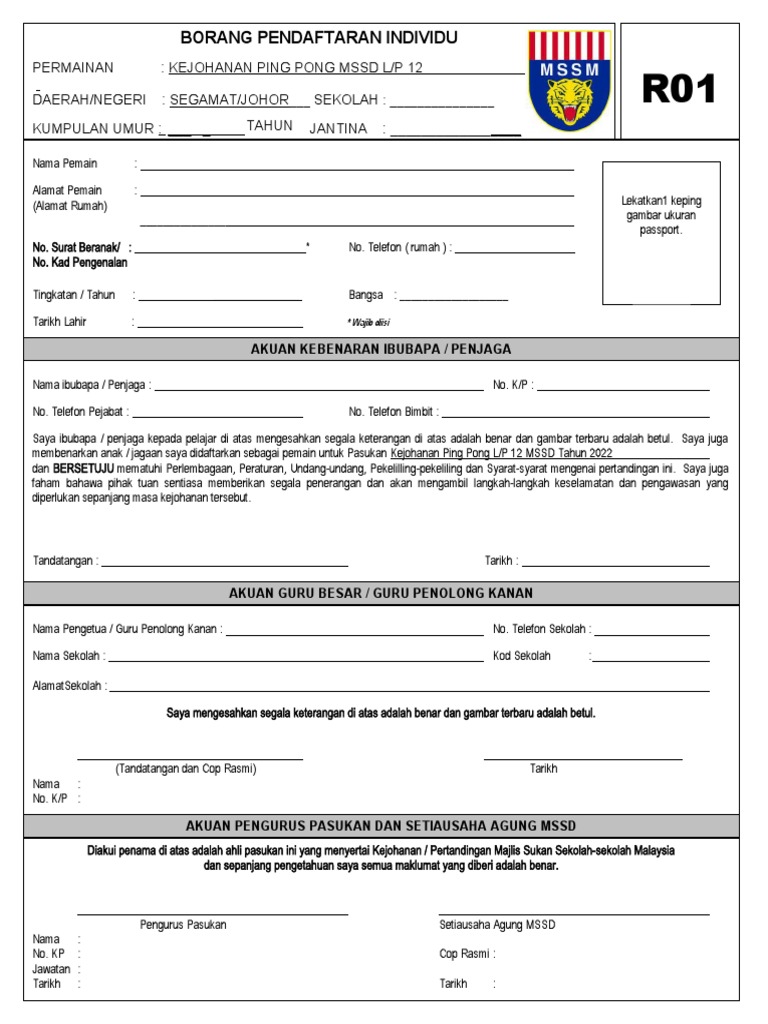 Borang R01 | PDF