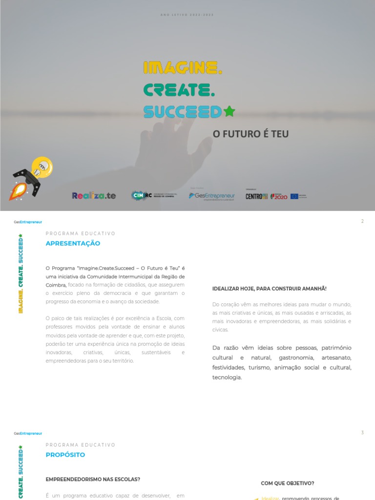 Anexo 1_Imagine_Create_Succeed_O Futuro é Teu_ação 1 a 4 | PDF ...