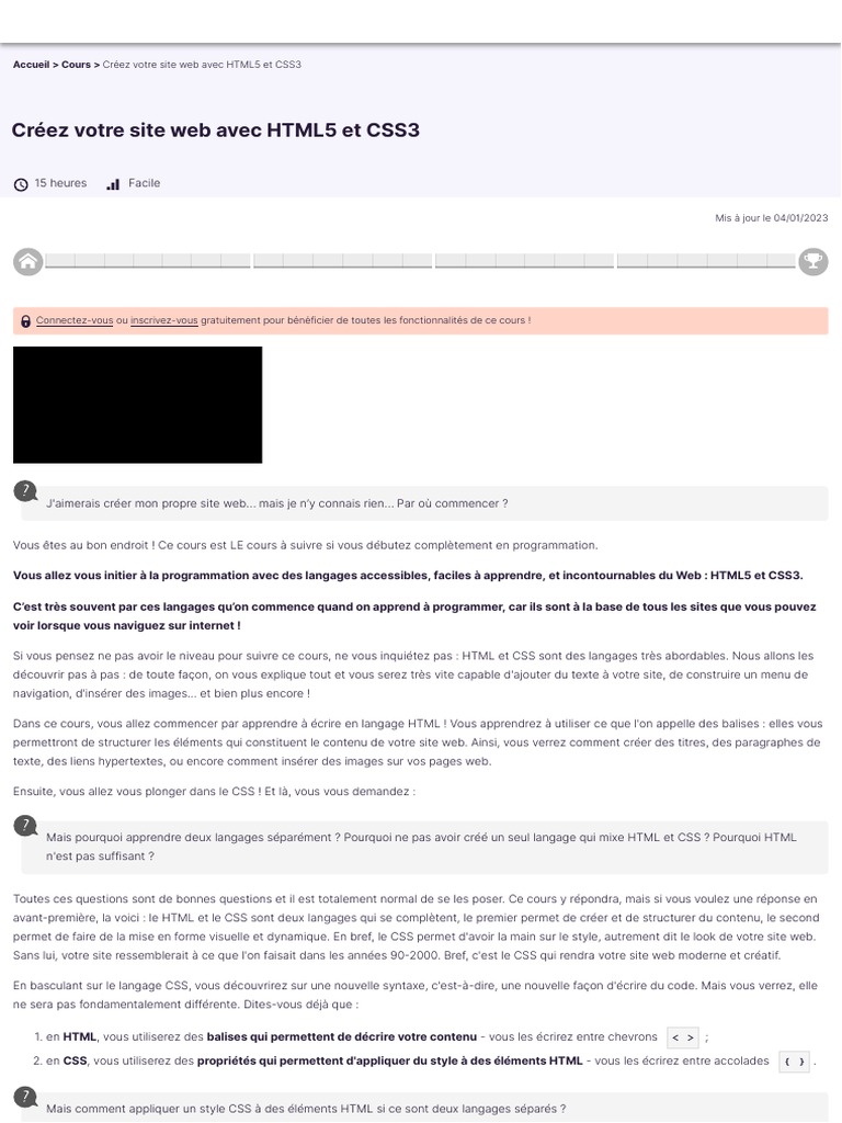 Créez un Site Web avec HTML5 et CSS3 | PDF | Html | Internet