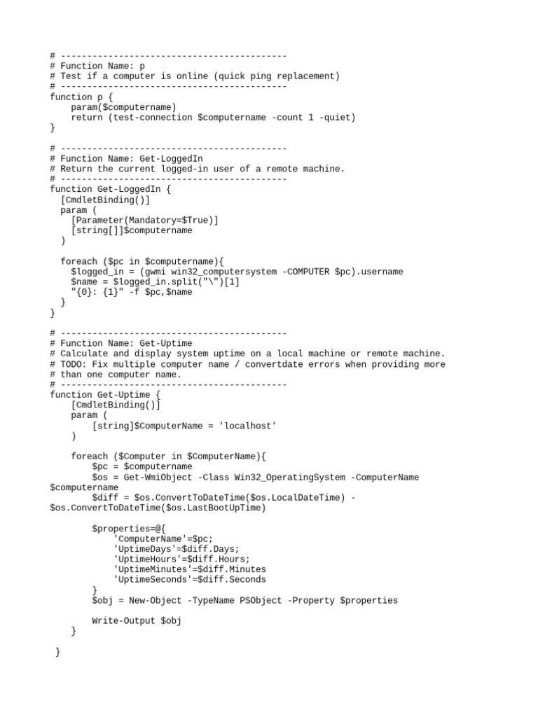 PersonalFunctions psm1 | PDF