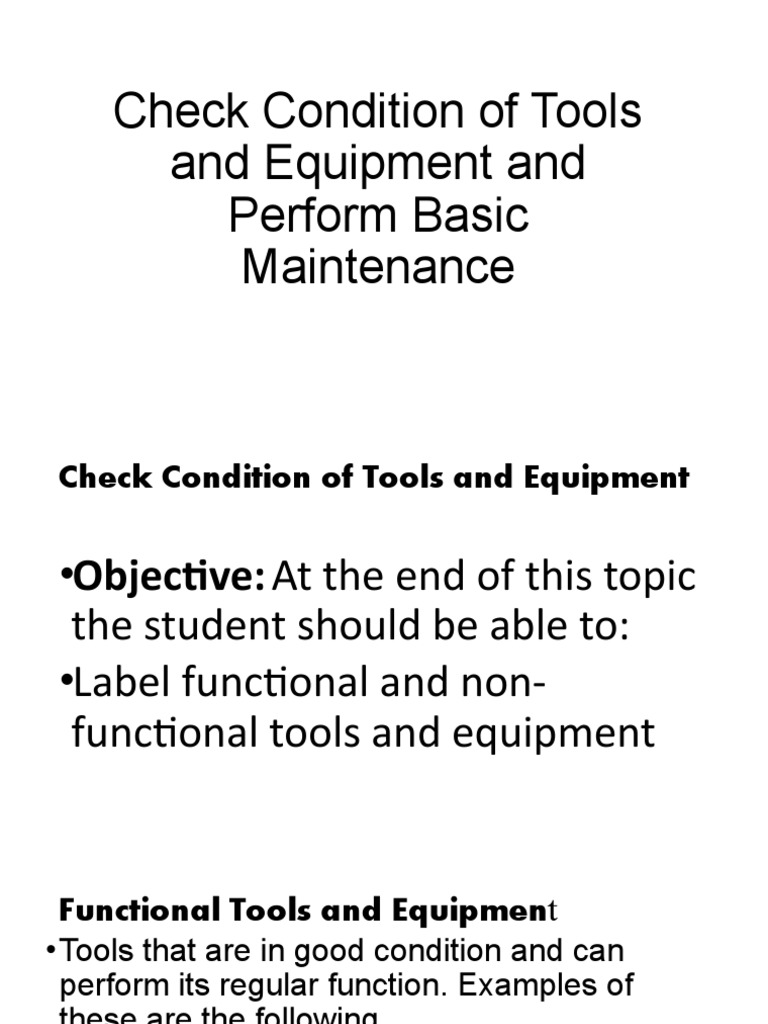 Tool Condition Assessment Guide | PDF | Business