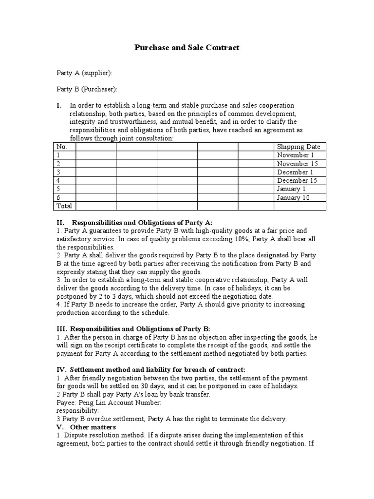 Long-Term Purchase & Sale Contract | PDF | Payments | Common Law