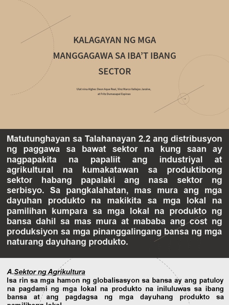 Kalagayan NG Mga Manggagawa Sa Iba't Ibang Sector | PDF Kalagayan NG Mga Manggagawa Sa Iba't Ibang Sector | PDF