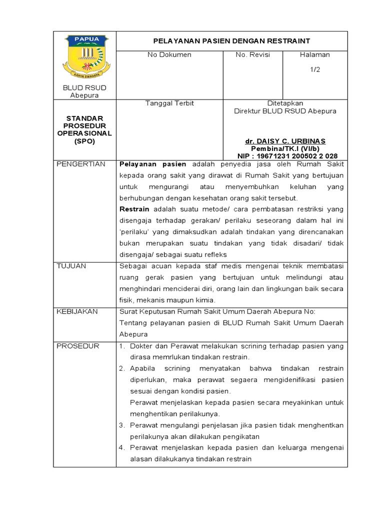 Pp. 3. 7 Sop Restraint | PDF | Sains & Matematika