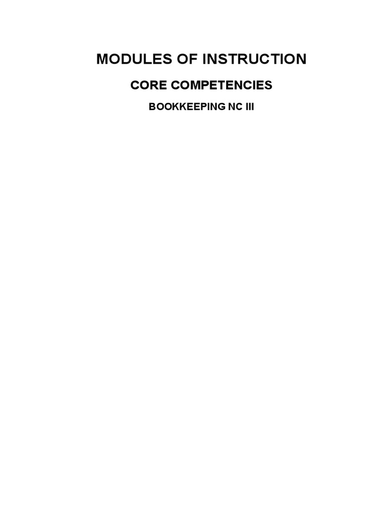 NC III Bookkeeping Modules Overview | PDF | Financial Statement ...