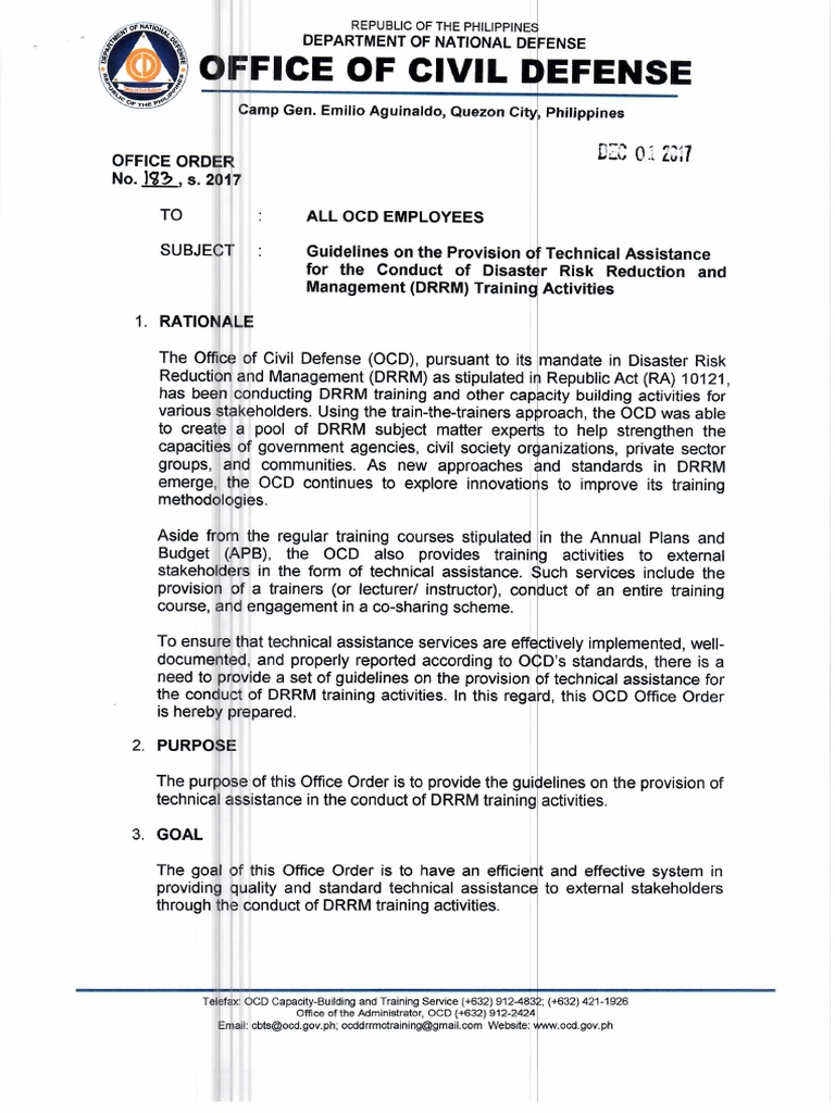 OCD OO 183 01dec17 Guidelines On The Provision of Technical Assistance ...