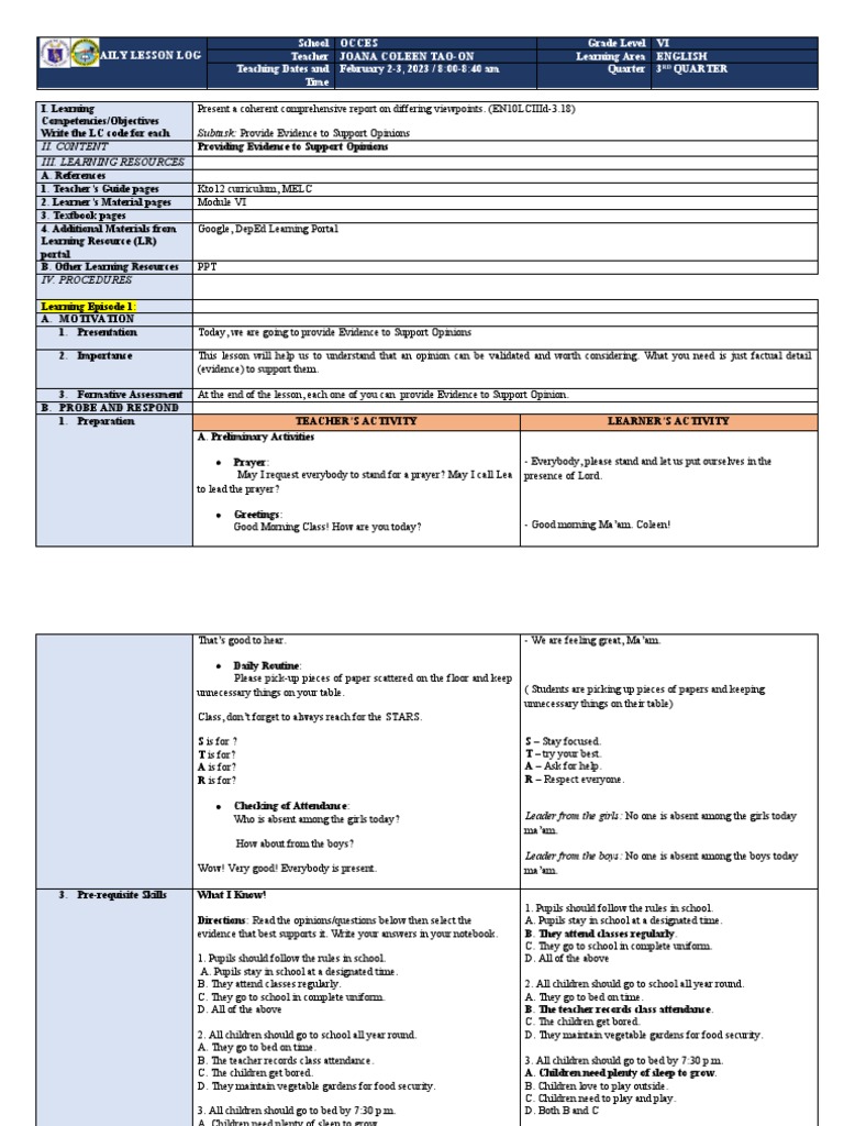 Feb 2 - 3 | PDF | Evidence | Learning