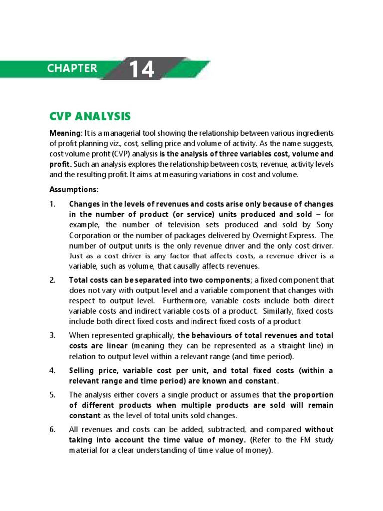 CVP Analysis | Download Free PDF | Accounting | Pricing
