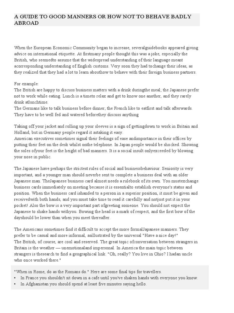 Cultural Etiquette Tips for International Business Travel ...