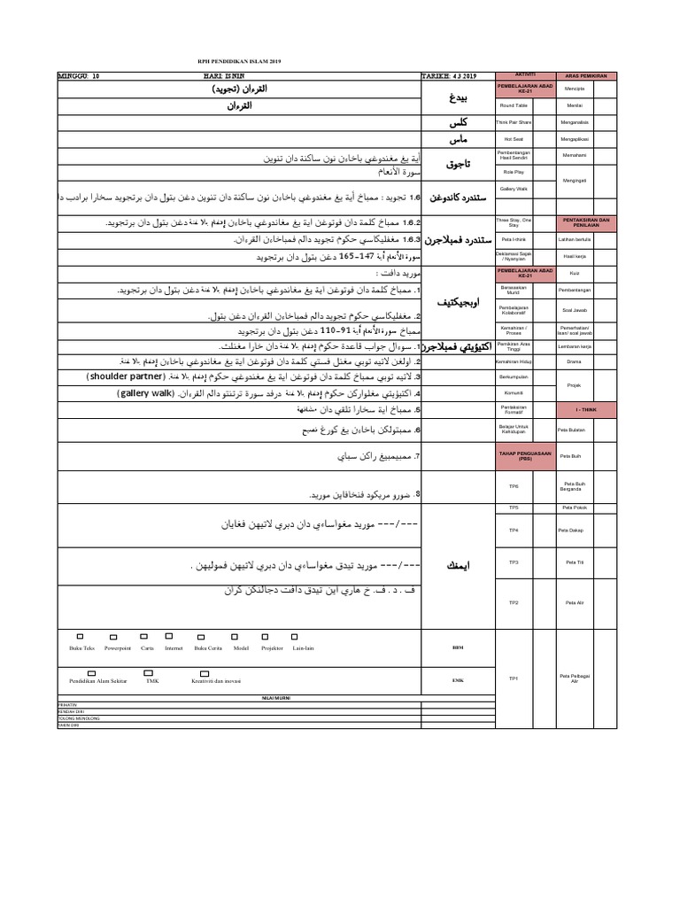 RPH Pak21 T3 T6 Minggu 10 2020 | PDF