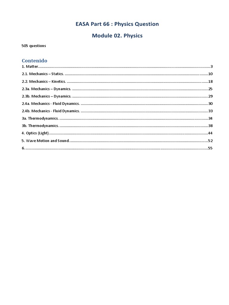 EASA Part 66 Physics Question Bank | PDF | Atoms | Proton