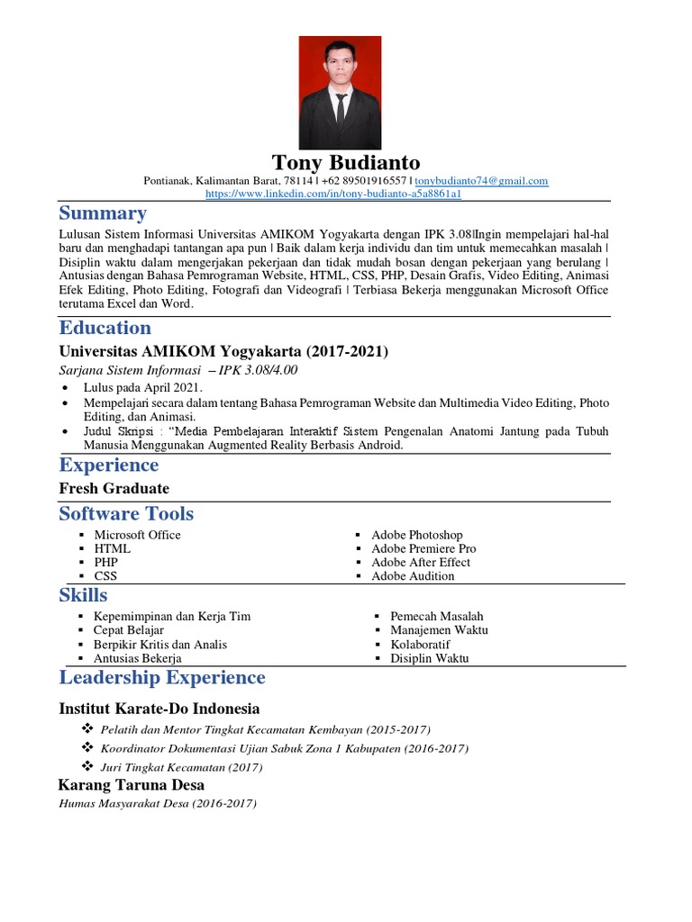 CV Tony Budianto | PDF